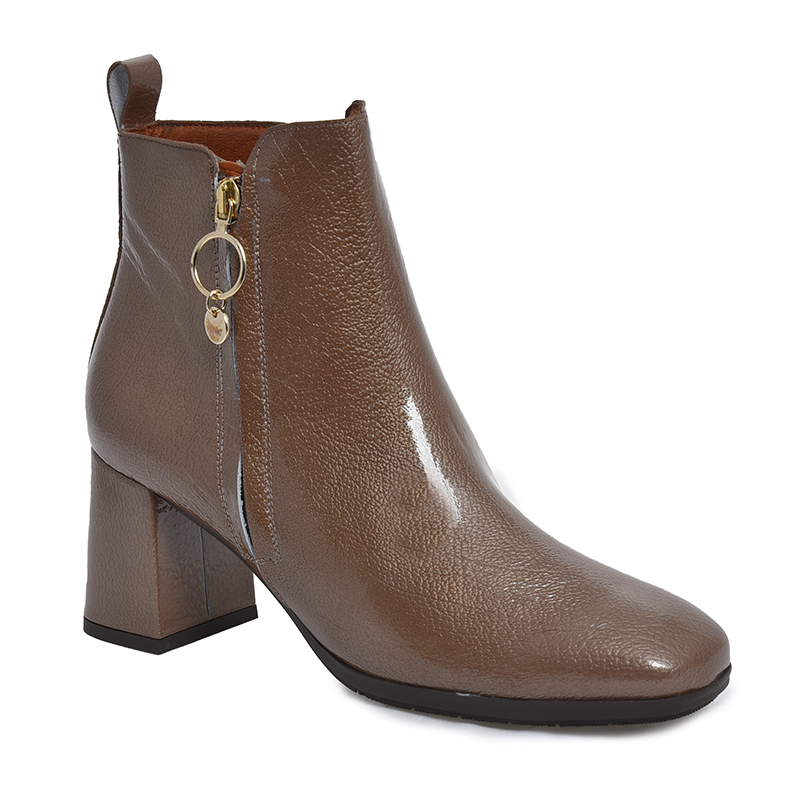 DESIREE Dami 4 Taupe Μποτάκι Δερμάτινο Ισπανίας με ΠΟΛΥ αναπαυτικό -ανατομικό πάτο . - Softwalk.gr